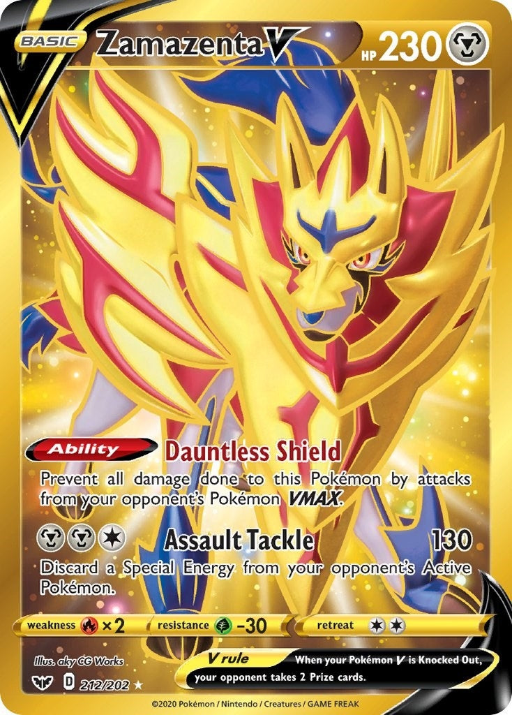 Zamazenta V (Secret) (212/202) (SWSH01)– Vivid Imagination Cards and ...